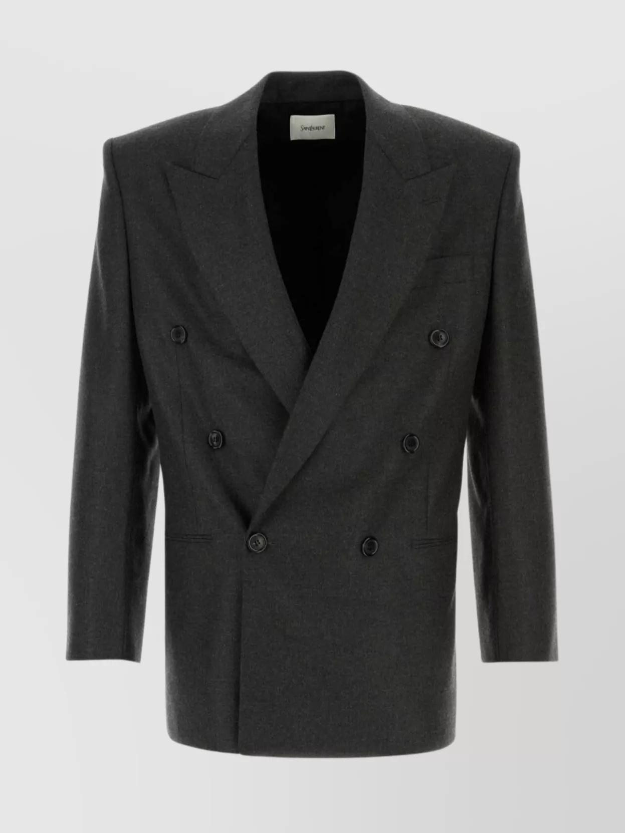 Saint Laurent Cashmere Blazer With Back Vent And Button Detailing in ...