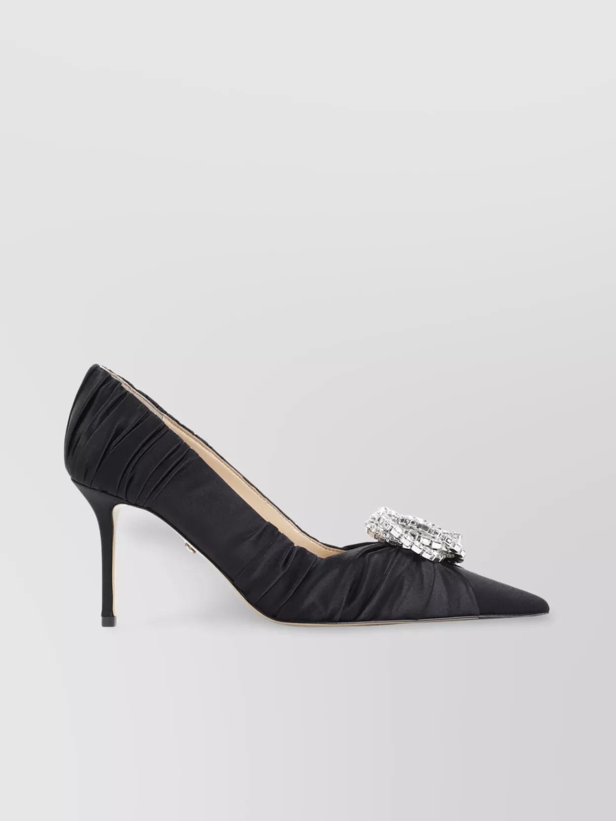 Mach & Mach Galaxy Satin Crystal Pumps in Black | Lyst