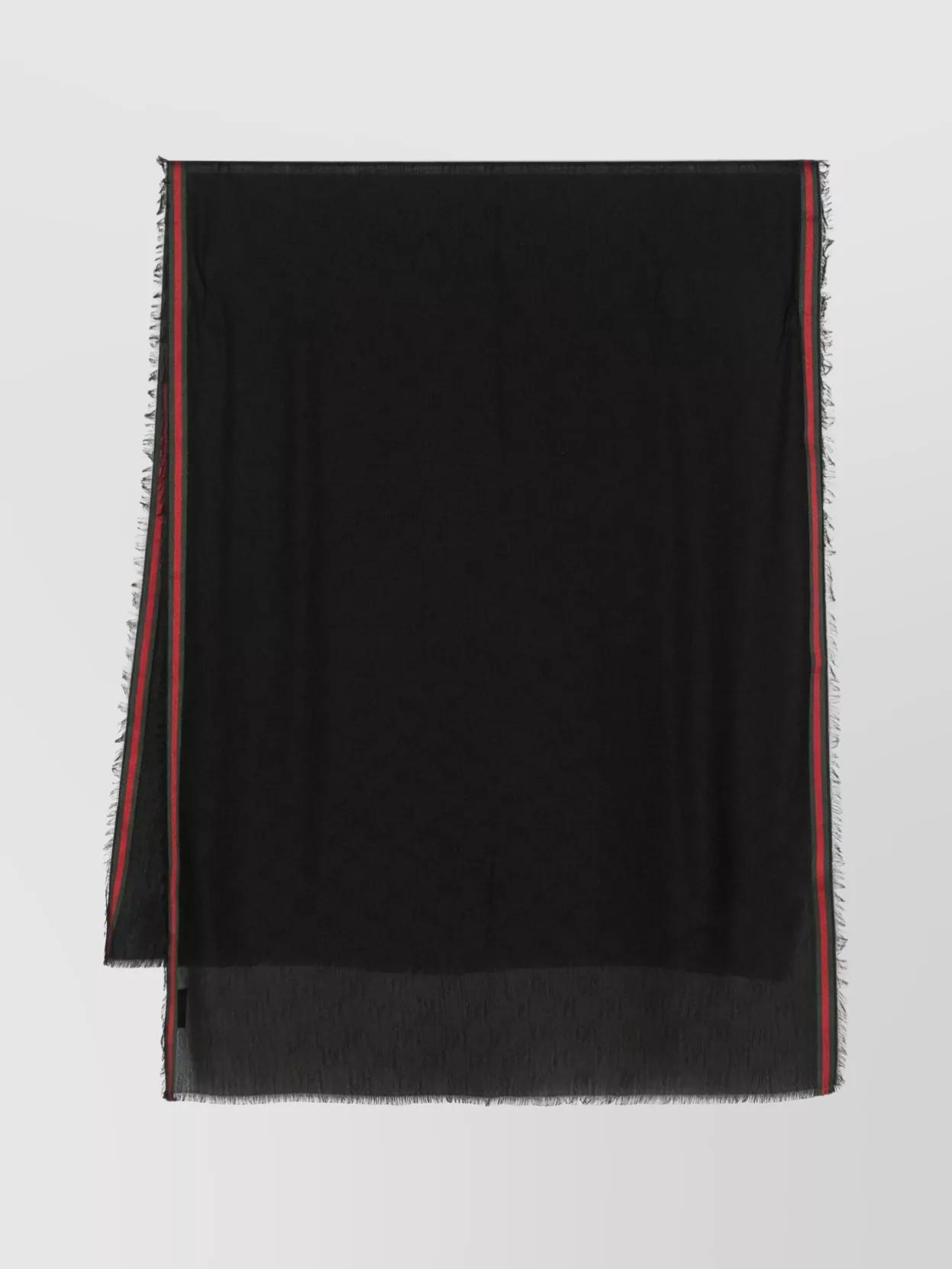 Gucci Gg Silk Cotton Stole With Web Trim in Black for Men | Lyst