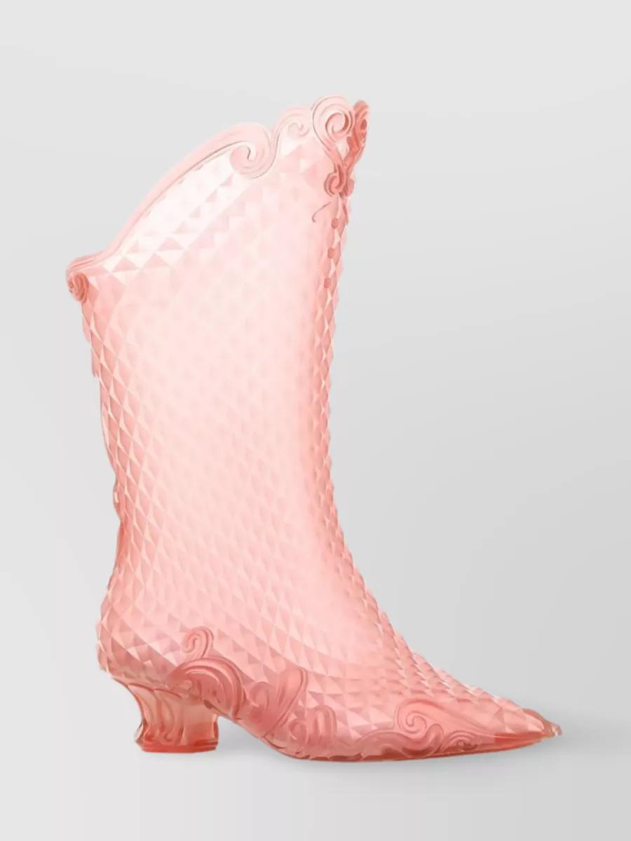Y. Project Sculpted Heel Translucent Boots in Pink | Lyst