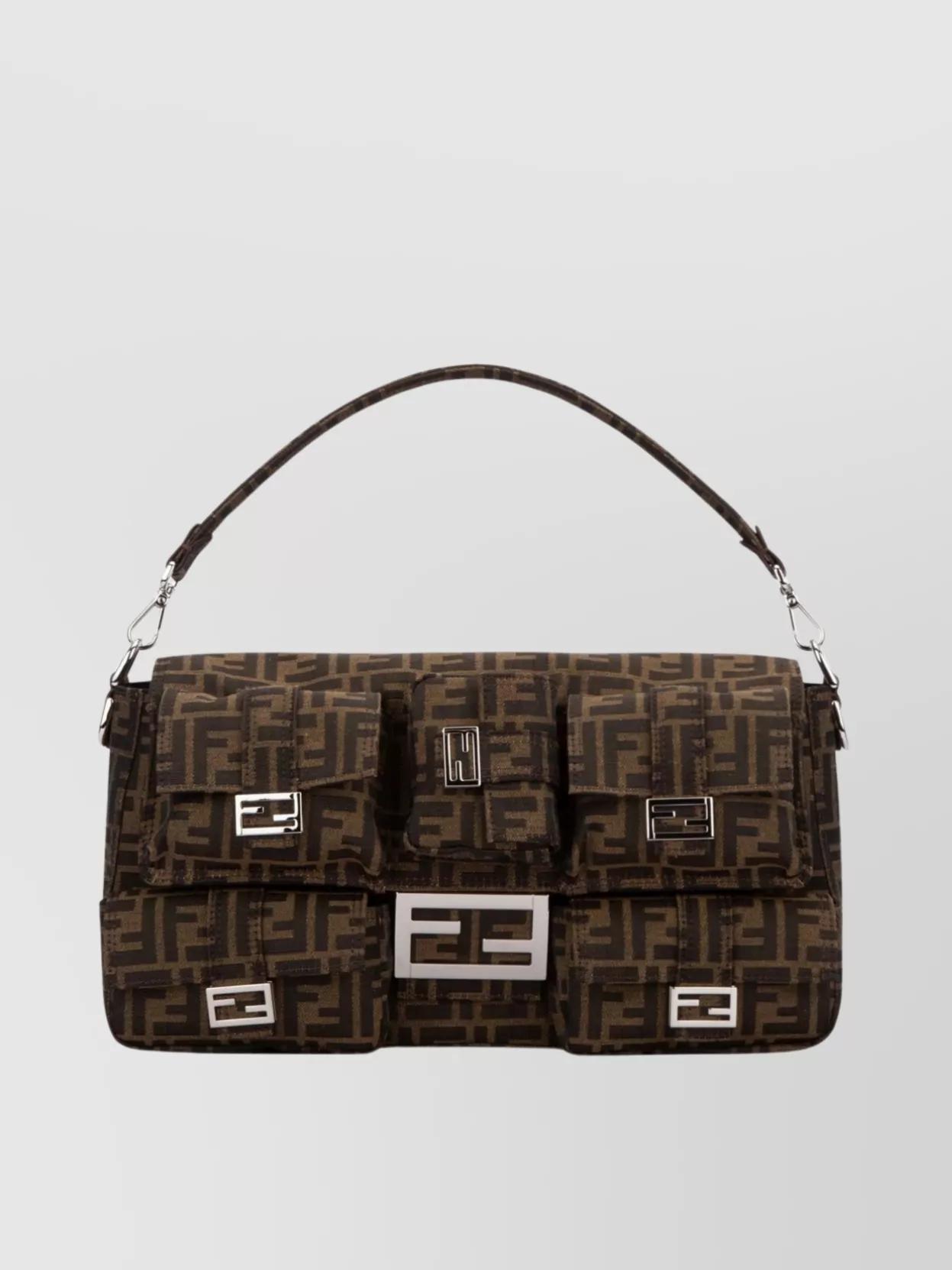 Fendi Chain Strap Shoulder Bag With Metal Hardware in Brown | Lyst