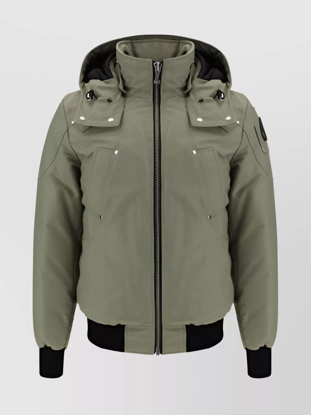 Moose Knuckles Bomber Jacket Quilted Removable Hood in Green for Men | Lyst