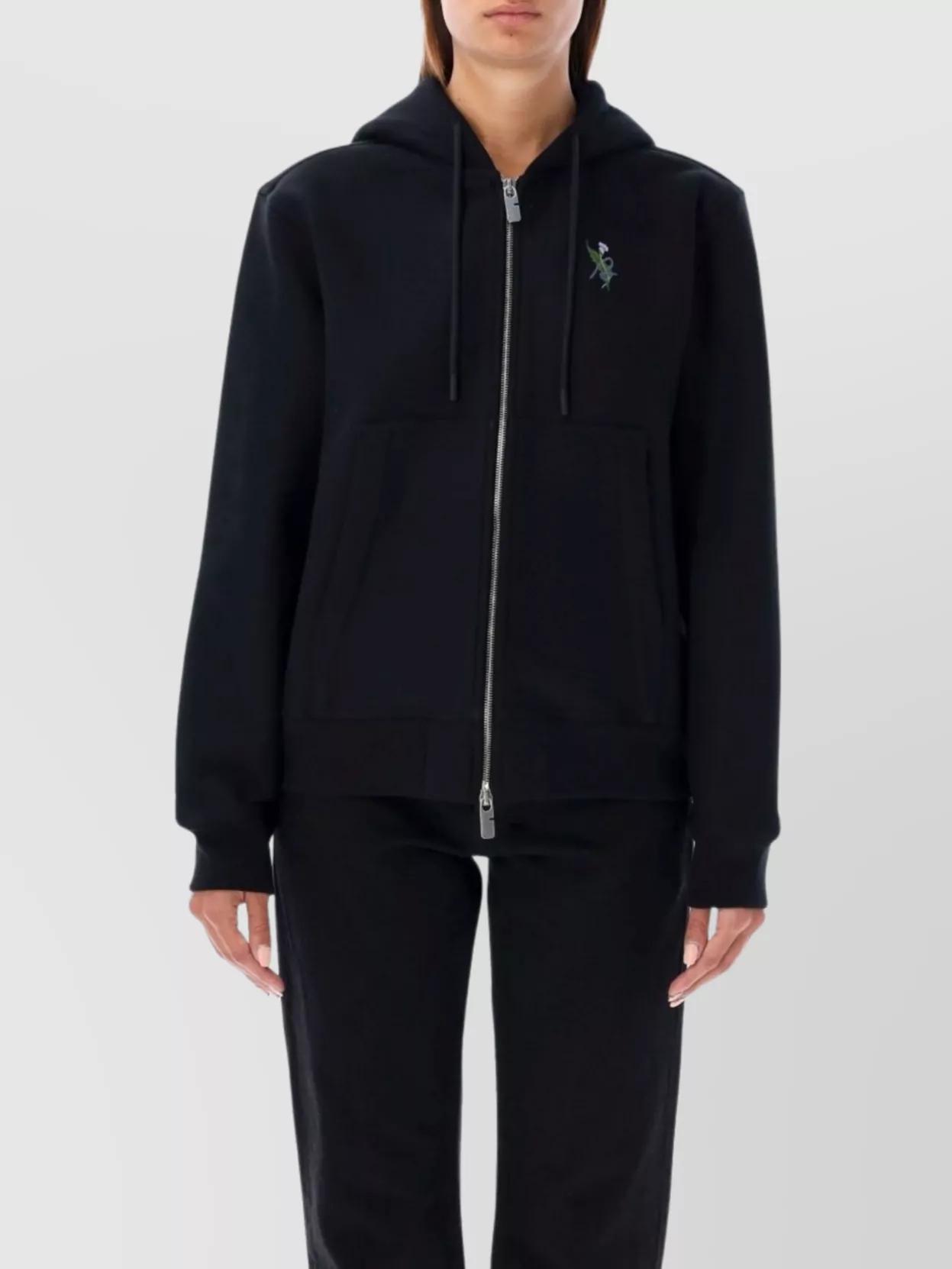 Burberry Hooded Cotton Blend Jacket With Embroidered Lettering in Blue ...