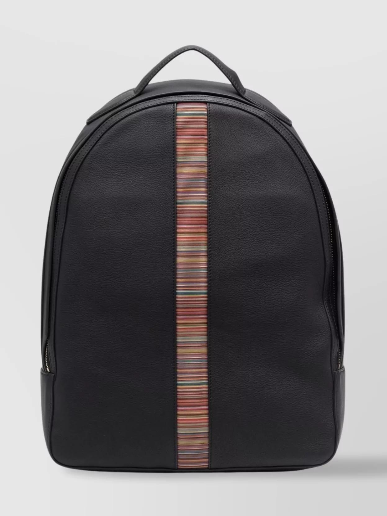 Paul Smith Striped Signature Calfskin Backpack With Adjustable Straps ...