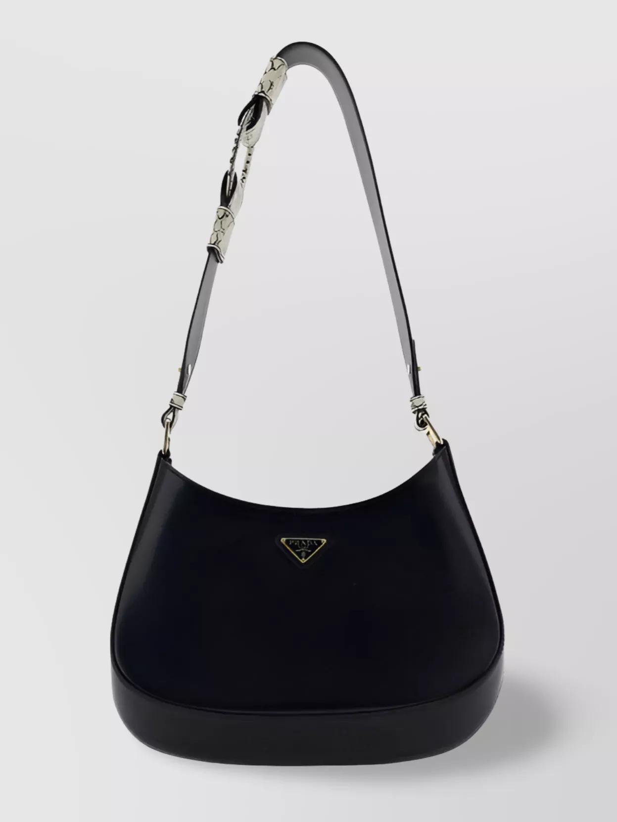 Prada Compact Leather Shoulder Bag With Python Strap in White | Lyst