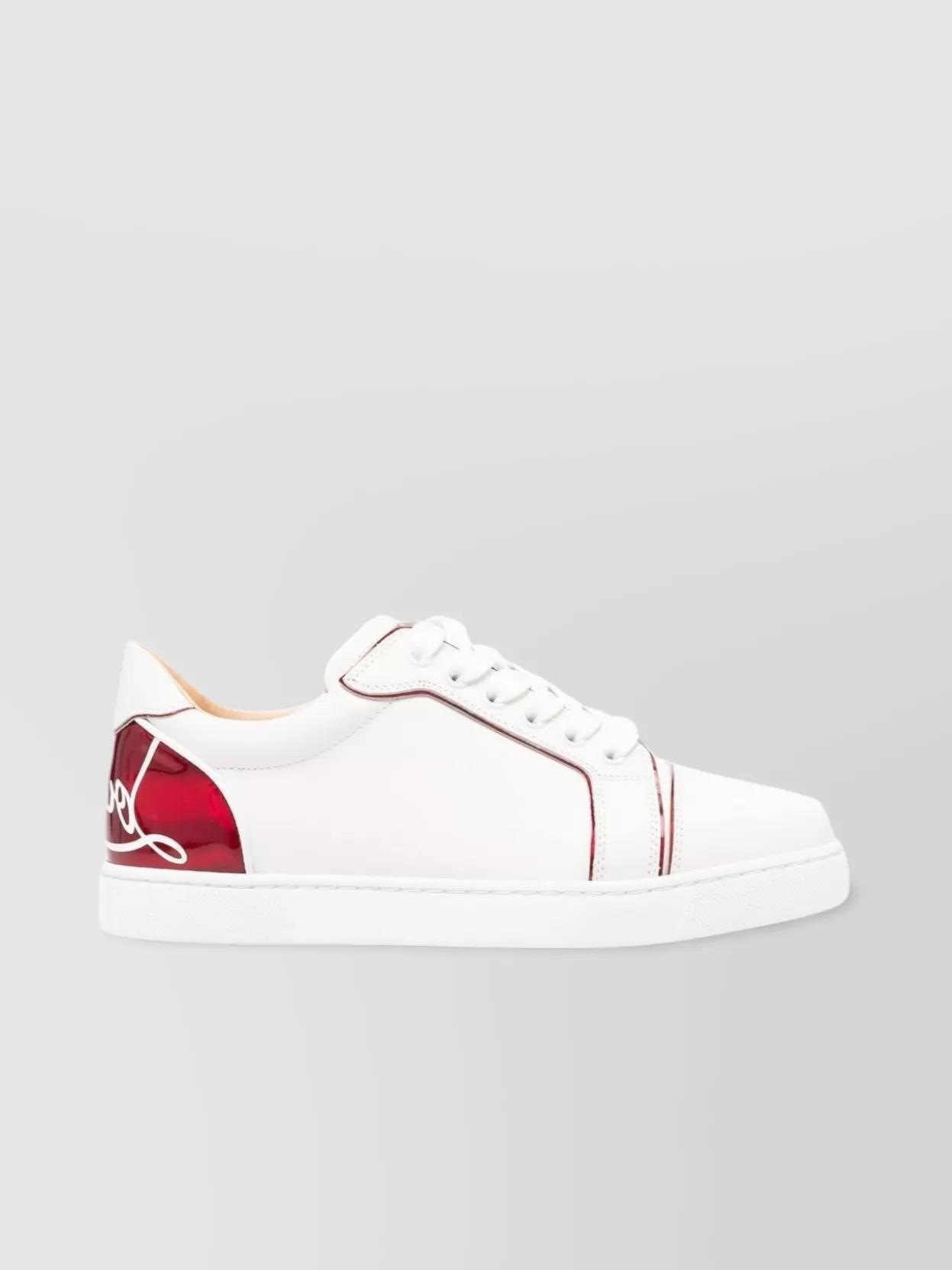 Christian Louboutin Low Top Sneakers Contrast Panel in White | Lyst