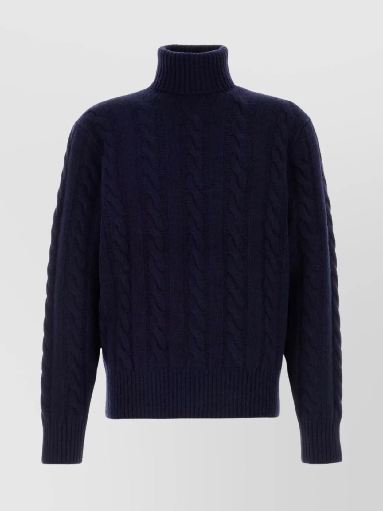 Polo Ralph Lauren Wool Blend Turtleneck Cable Knit Sweater in Blue for ...