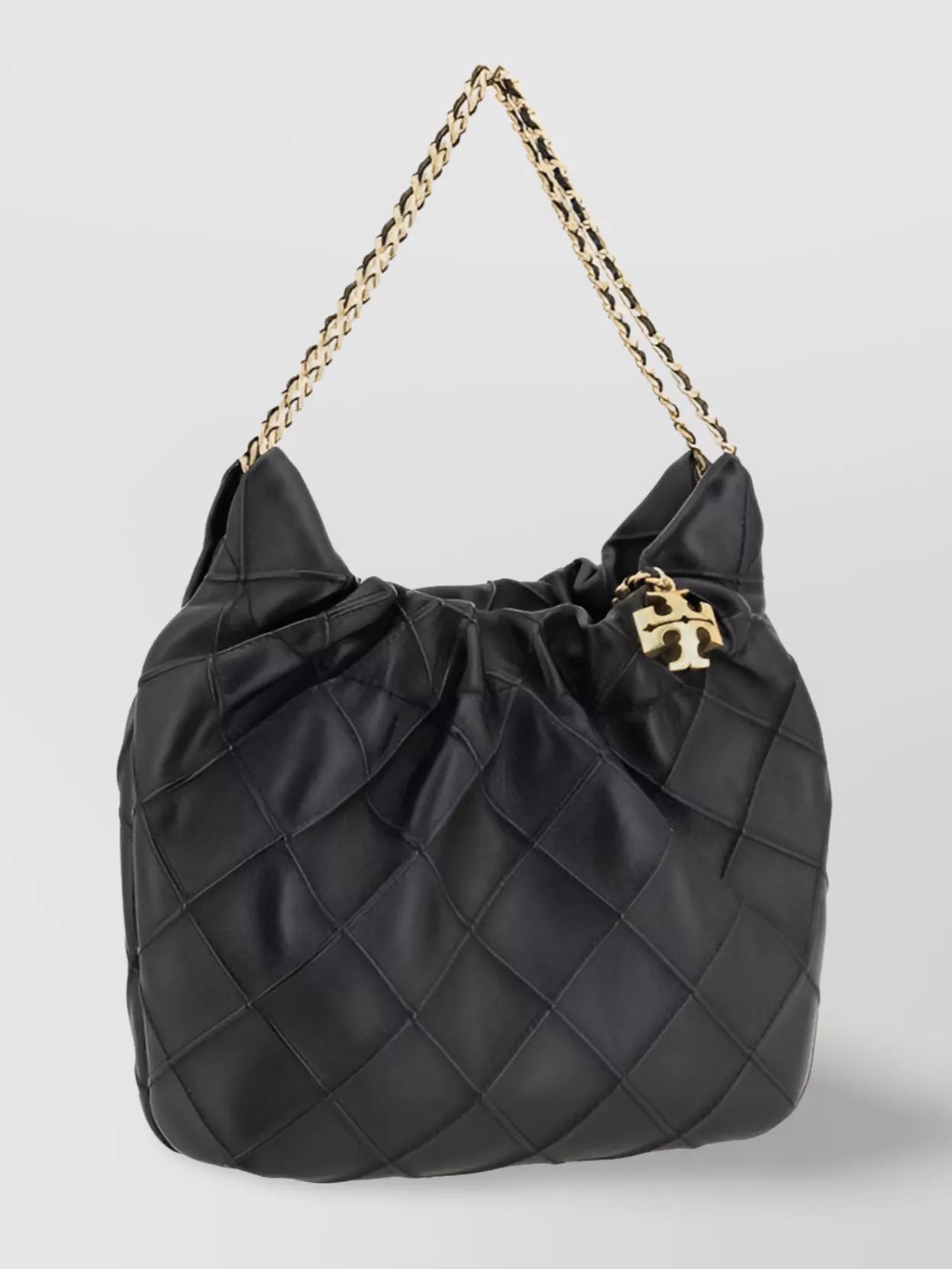 Tory Burch Mini Hobo Shoulder Bag With Plaid Design in Black | Lyst