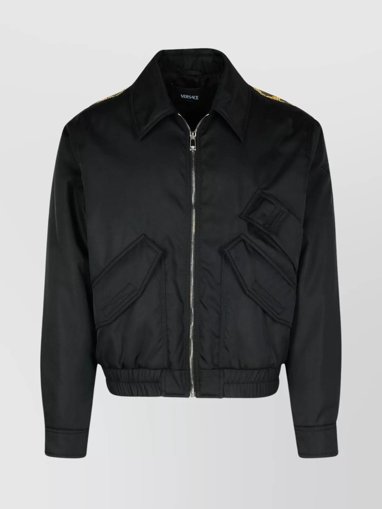Versace Bomber Jacket Nylon Shoulder Patches in Black for Men | Lyst