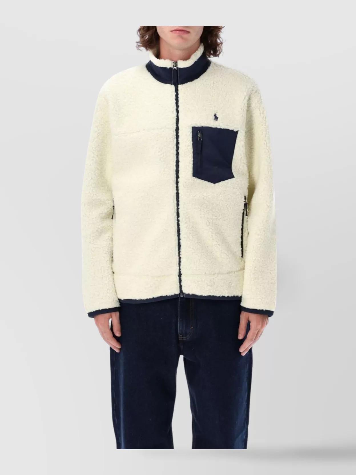 Polo Ralph Lauren Full Zip Pile Jacket in Natural for Men | Lyst