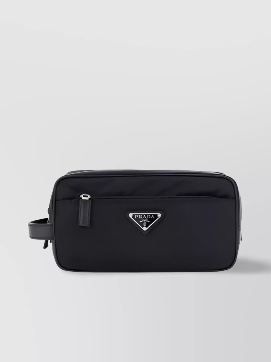 Prada Rectangular Nylon Travel Case Leather in Black for Men | Lyst