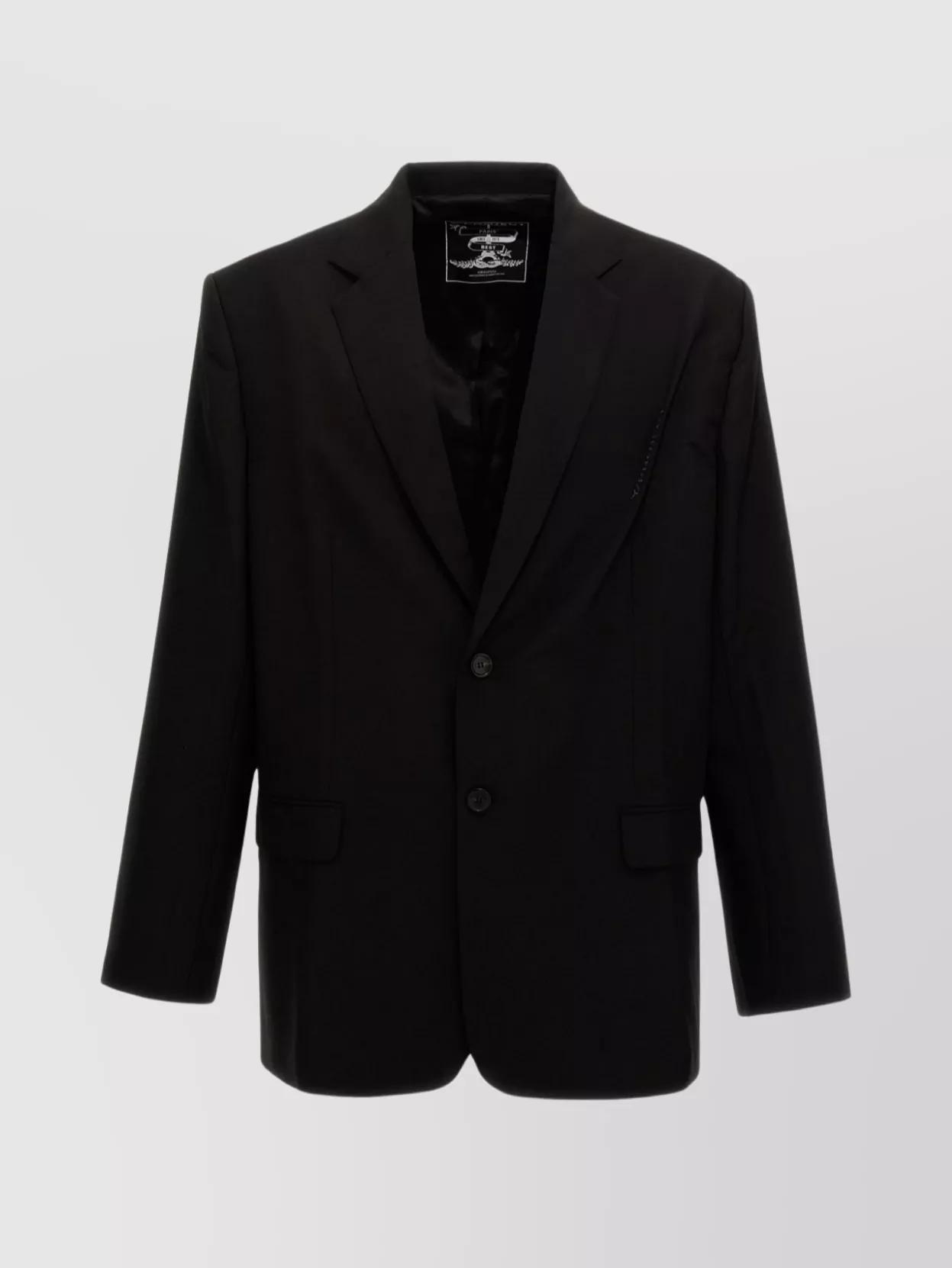 Y. Project 'Structured Shoulders Logo Embossed Blazer' in Black for Men ...