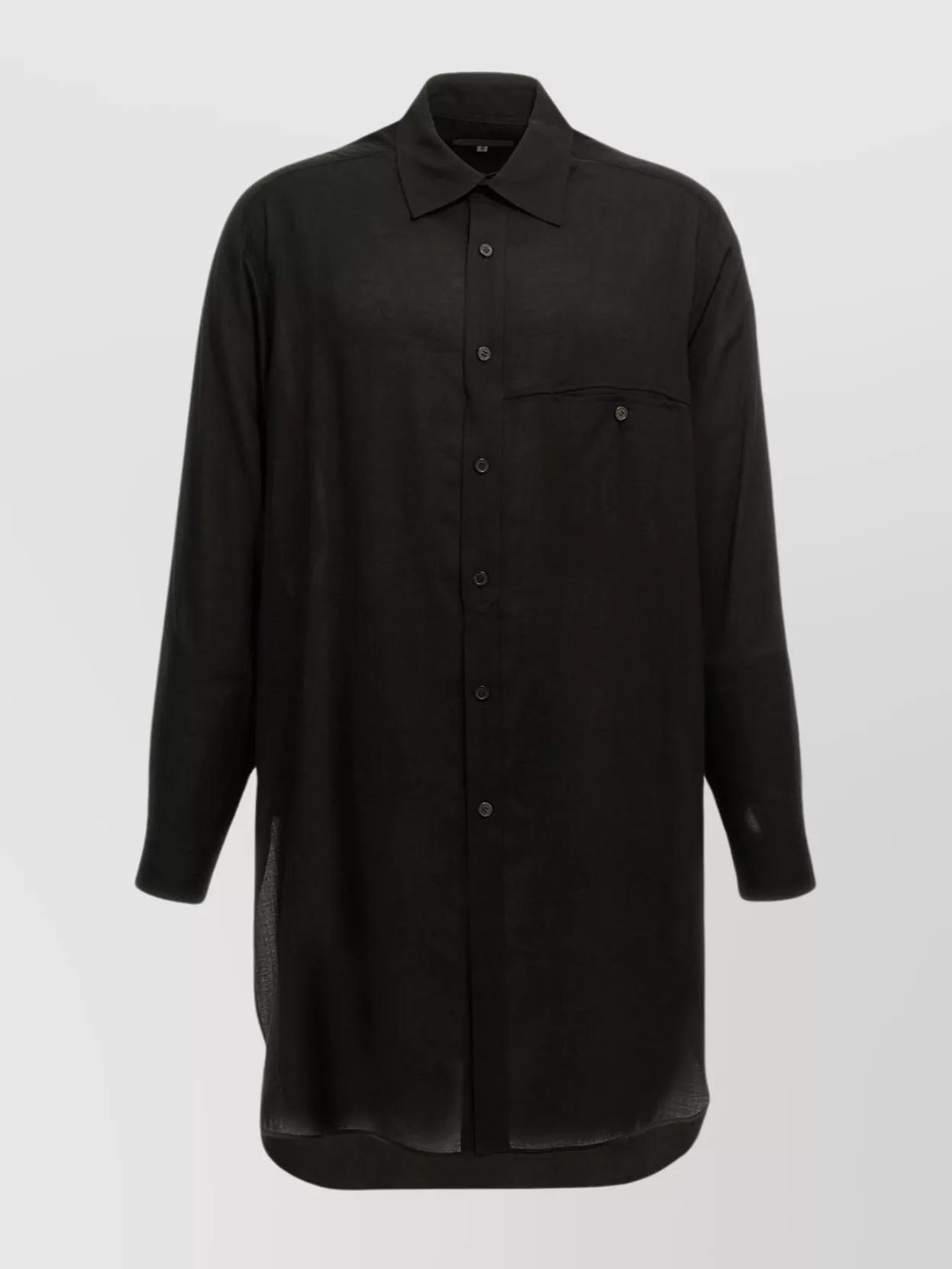 Yohji Yamamoto Transparent Shirt With Chest Pocket And Longline Design ...