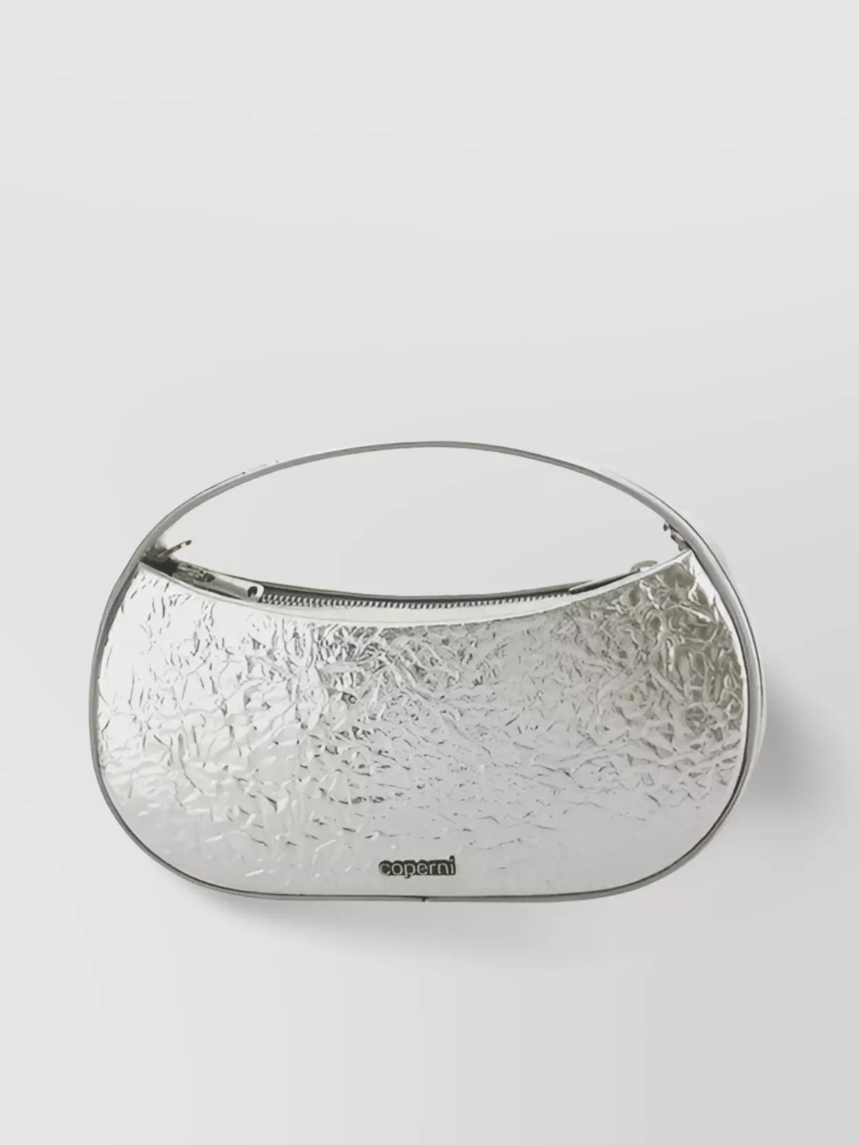 Coperni Crinkle Leather Metallic Handbag in Gray | Lyst