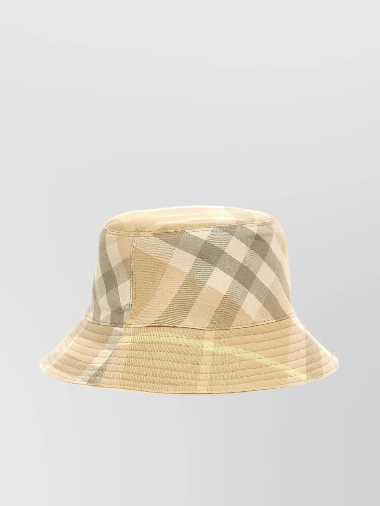 Burberry Reversible Bucket Hat Checked Eyelets Ventilation in Natural ...