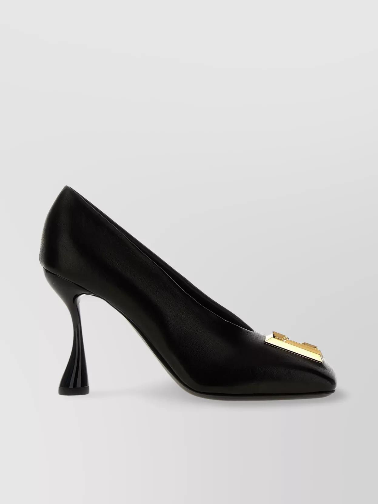 Balmain 'Golden Hardware' Sculpted Heel Pumps in Black | Lyst
