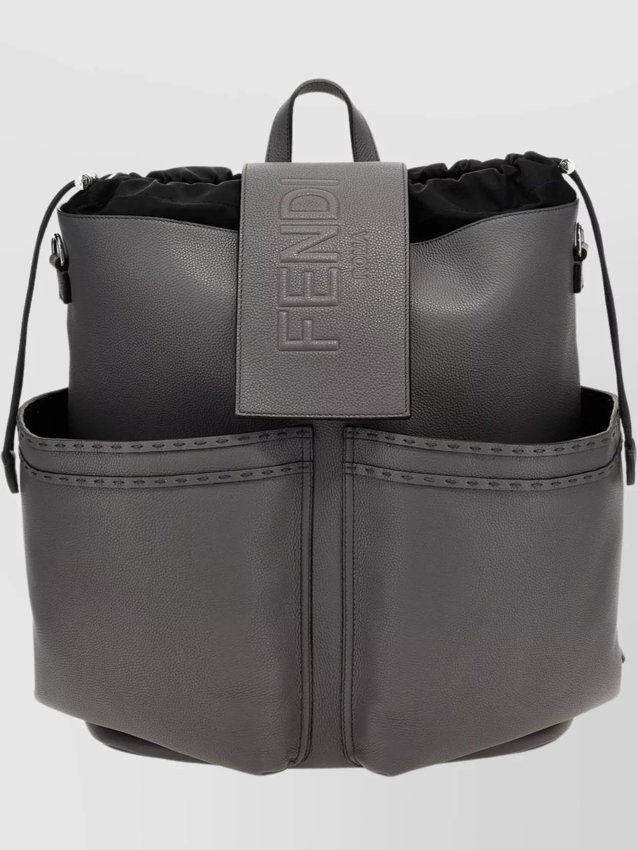 Fendi Large Roma Backpack Adjustable Straps in Black for Men | Lyst