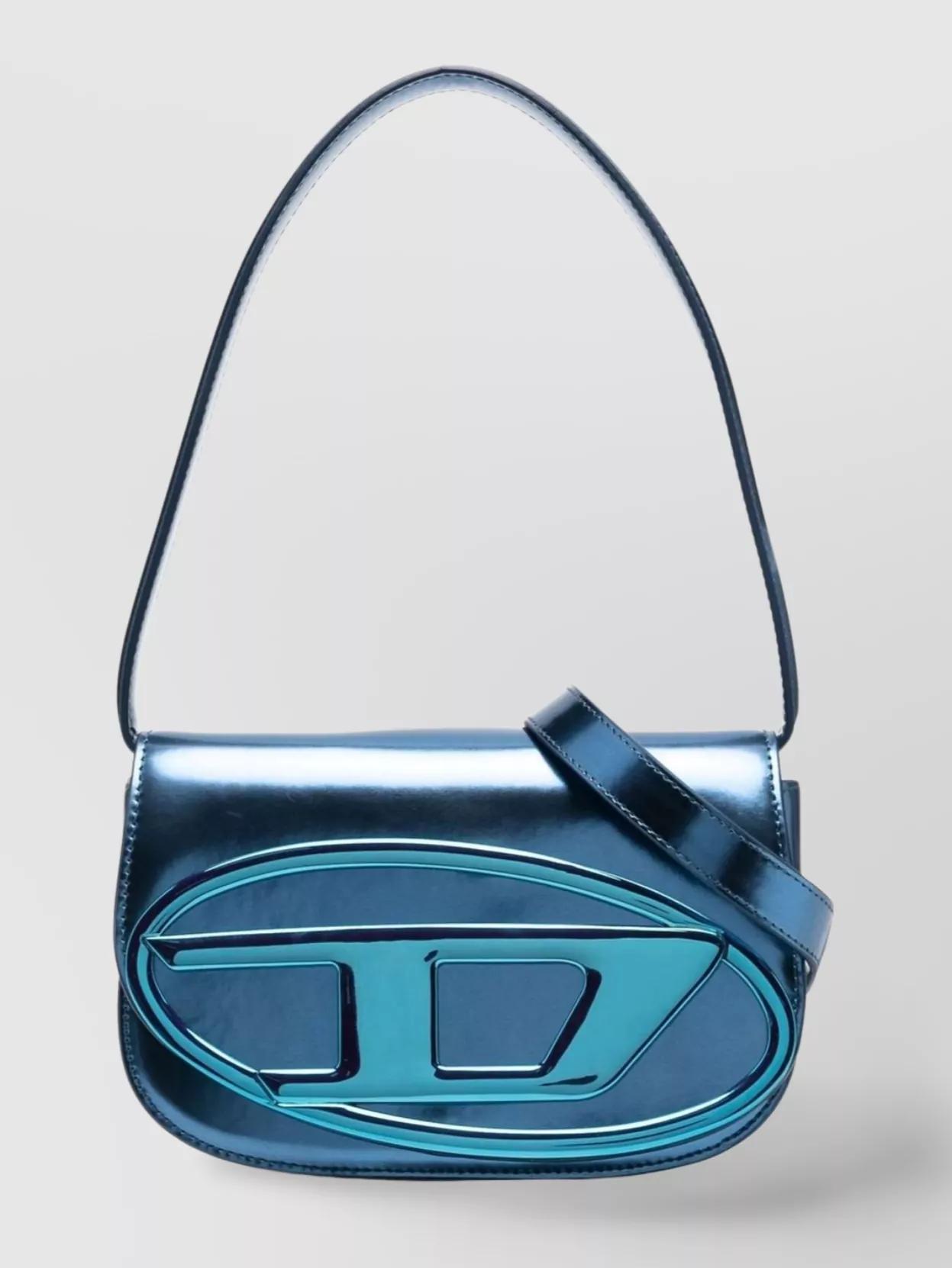 DIESEL Metallic Rectangular Shoulder Strap Bag in Blue | Lyst
