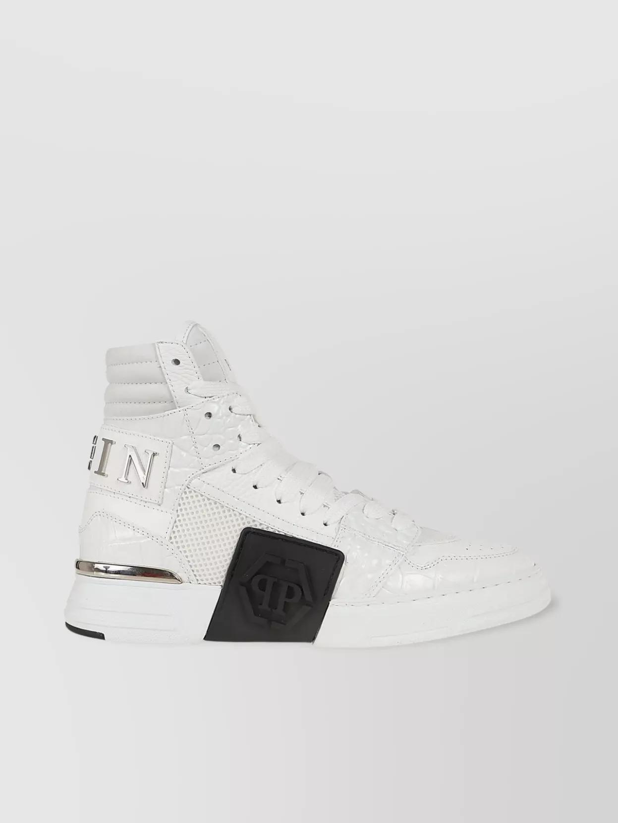 Philipp Plein Sneakers High-Top Textured Panels in White for Men | Lyst