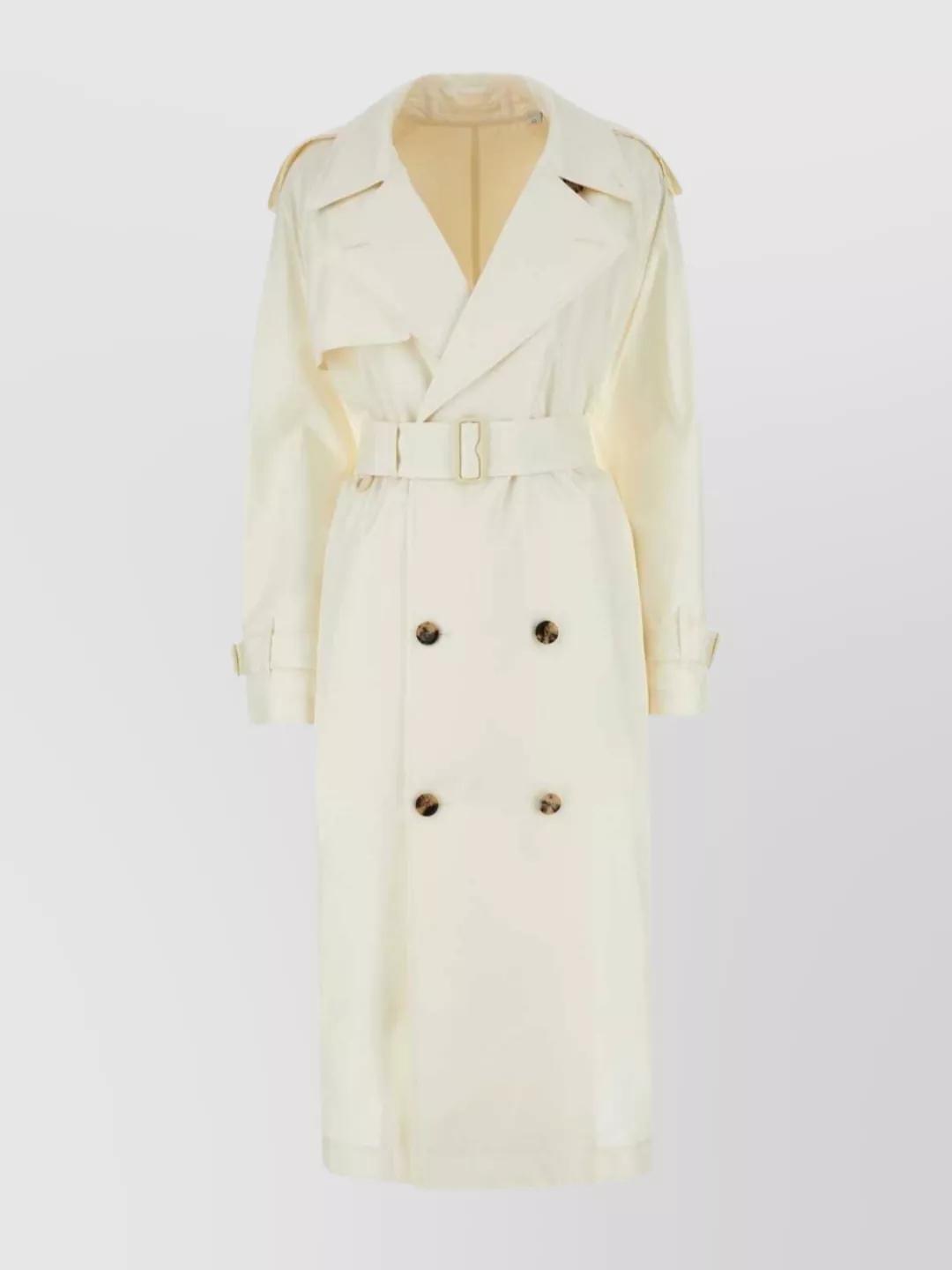 Burberry Silk Trench Coat Back Vent in White | Lyst