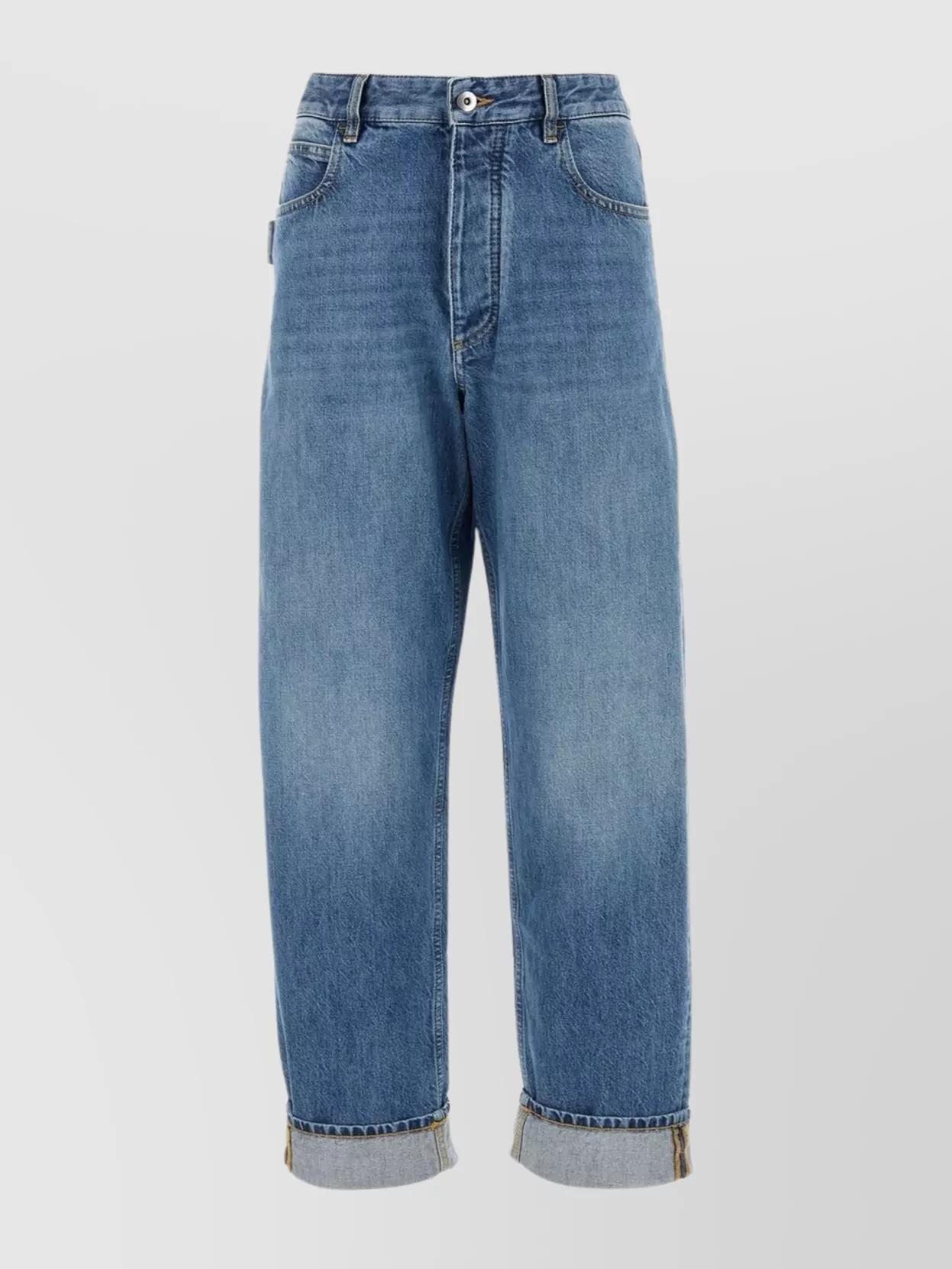 Bottega Veneta Denim Jeans With Belt Loops And Foldable Cuffs in Blue ...