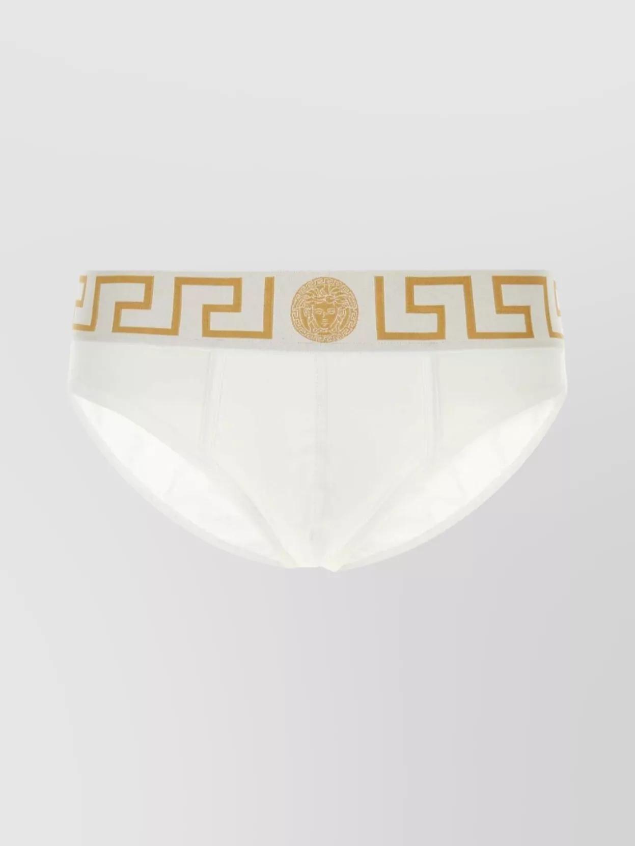 Versace Stretch Cotton Brief With Greek Key Pattern for Men | Lyst