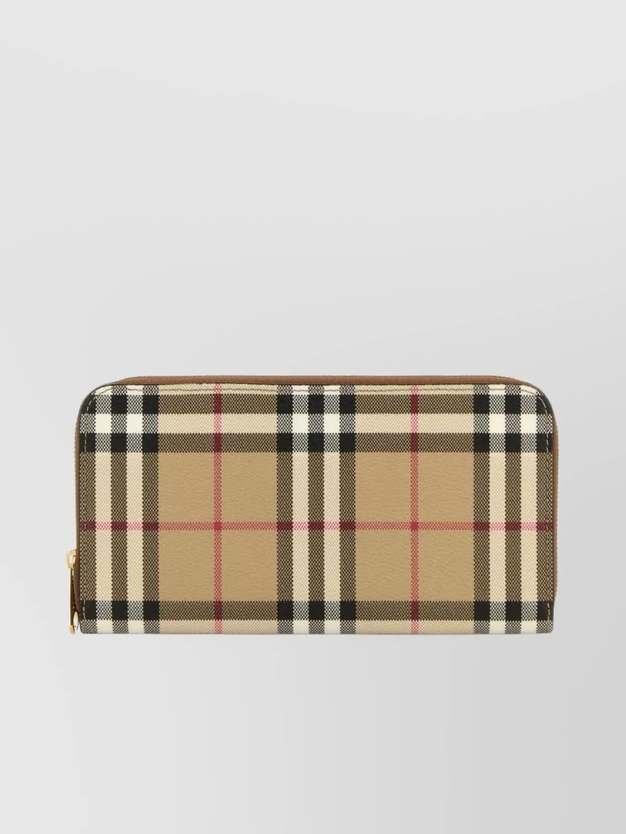 Burberry Canvas Wallet Check Pattern in Natural | Lyst