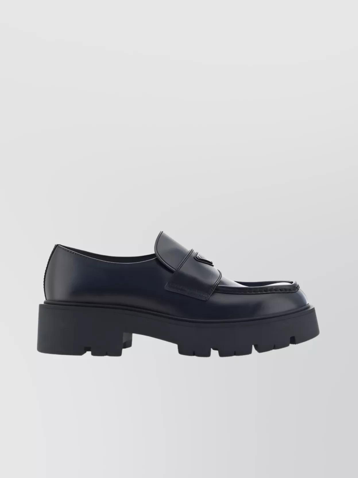 Prada Leather Loafers Chunky Sole in Blue for Men | Lyst