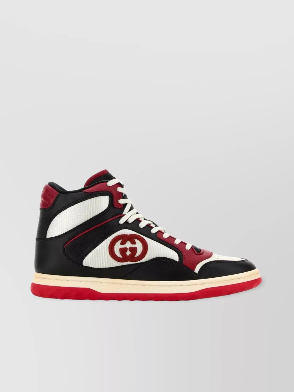 Gucci Leather And Fabric High-Top Sneakers for Men | Lyst