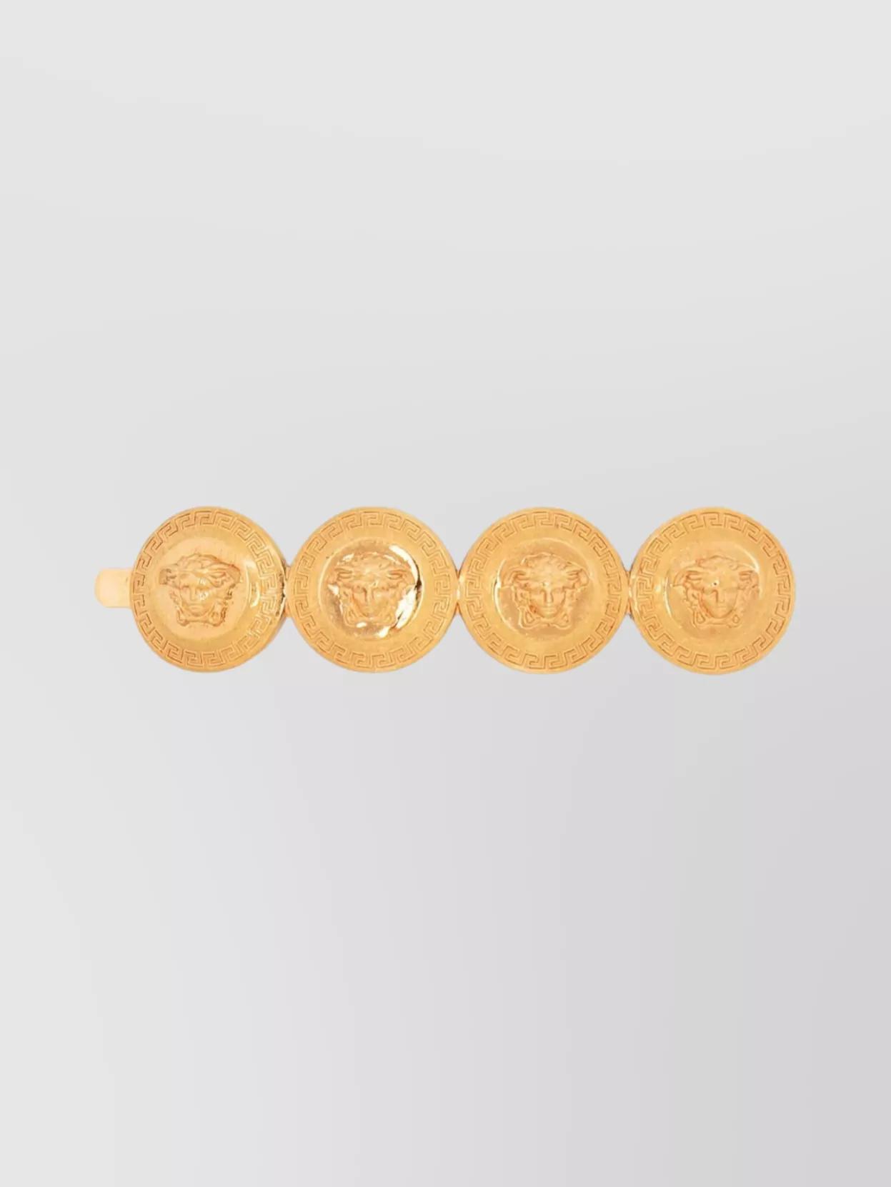 Versace Tribute Medusa Coin Brooch in Natural | Lyst