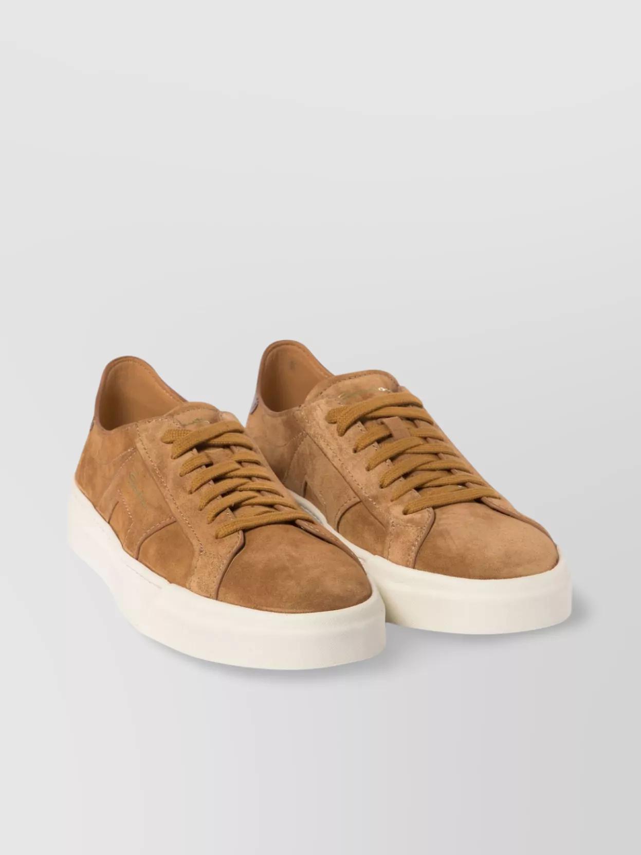 Santoni Double Buckle Suede Finish Sneakers for Men | Lyst