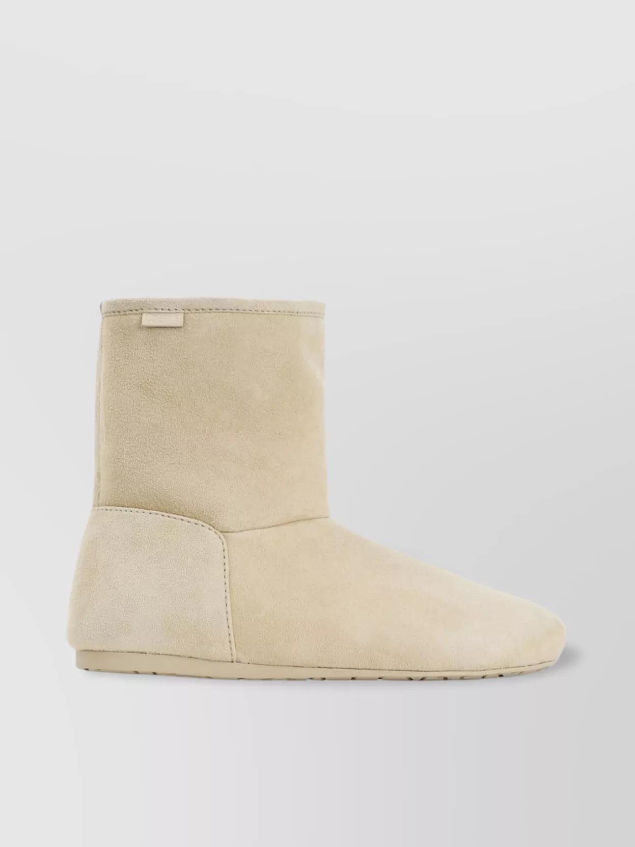 Loewe Suede Lago Ankle Boots in Natural | Lyst
