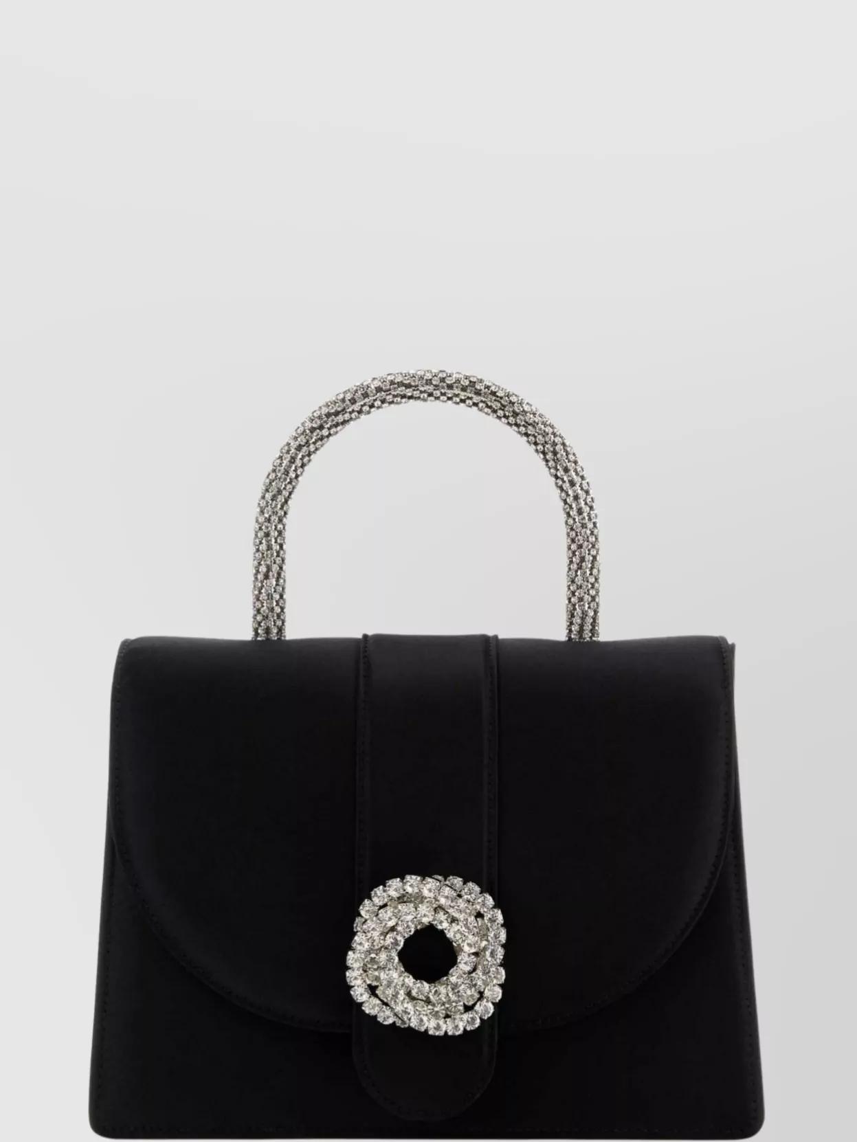 Mach & Mach Galaxy Satin Handbag Clasp Handle Shape in Black | Lyst
