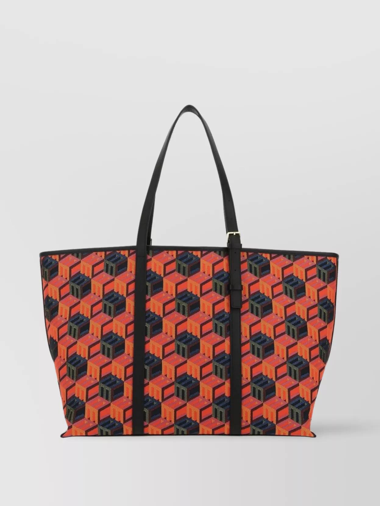 MCM Geometric Pattern Shoulder Bag With Two Handles in Red | Lyst