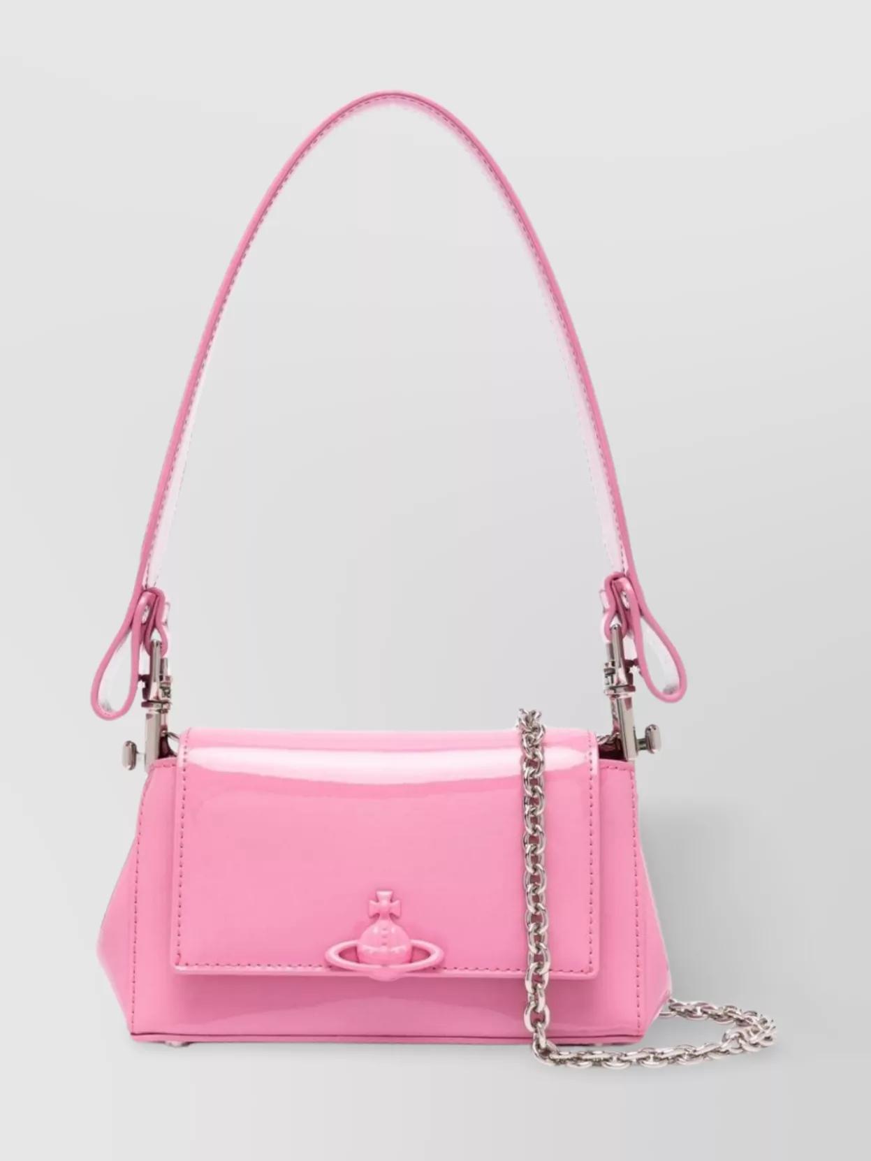 Vivienne Westwood Rectangular Patent Shoulder Bag With Detachable Strap in Pink | Lyst