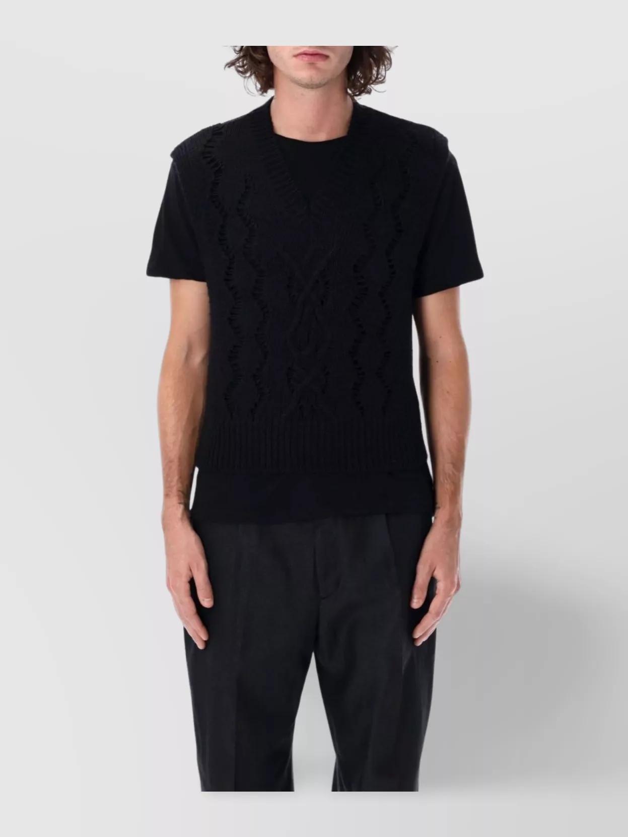 Our Legacy Cropped Cable Knit Vest in Black for Men | Lyst