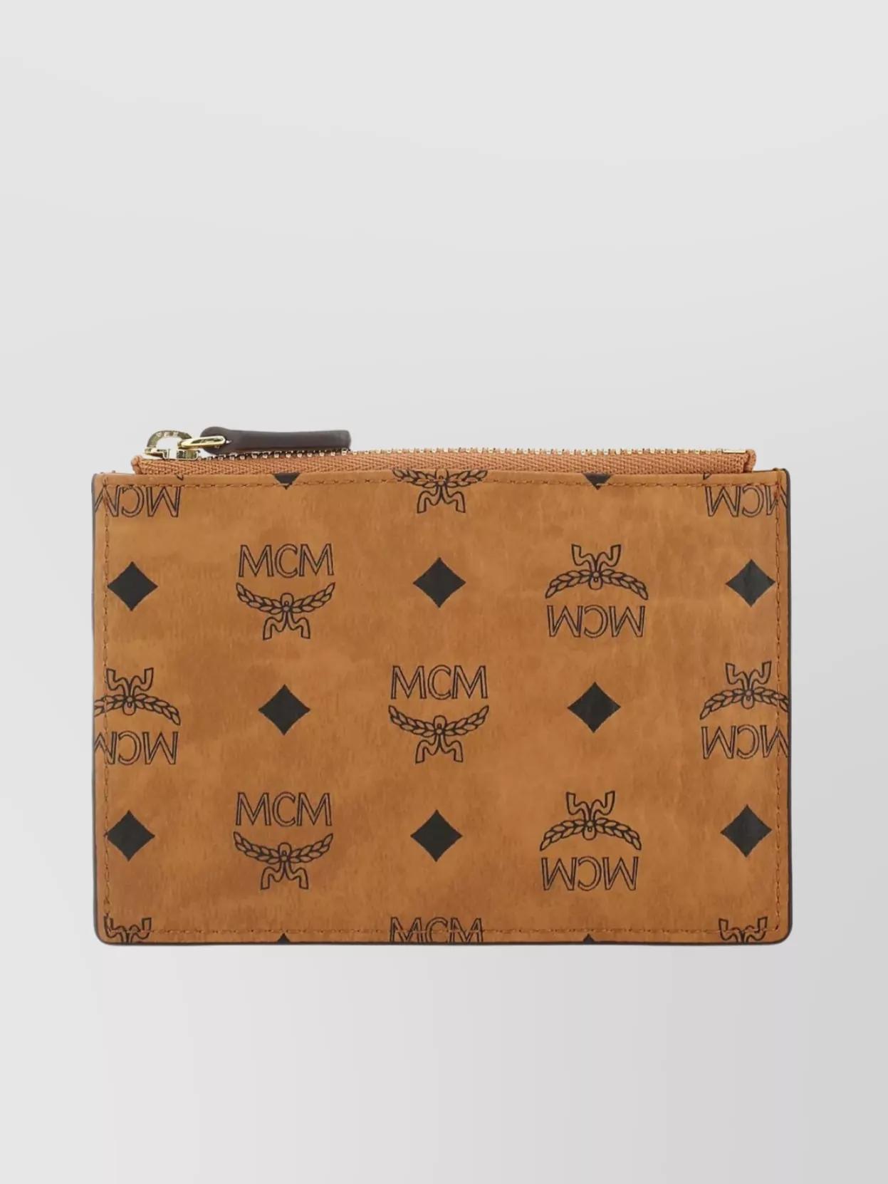 MCM Coated Canvas Rectangular Card Holder With Visetos Motif Print in ...