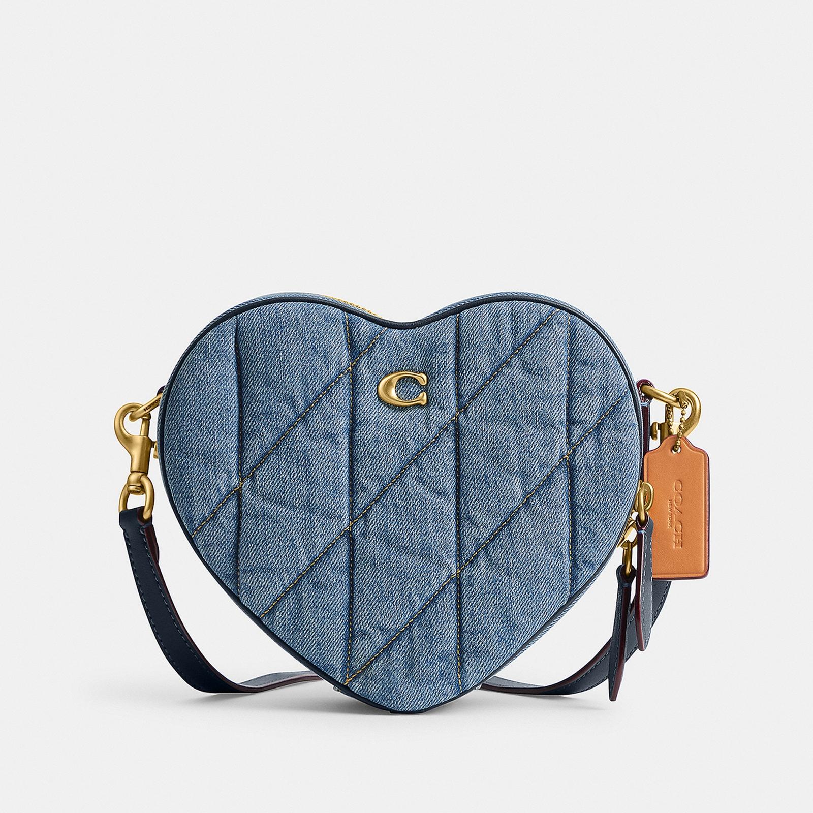 COACH Heart Denim Crossbody Bag in Blue | Lyst UK