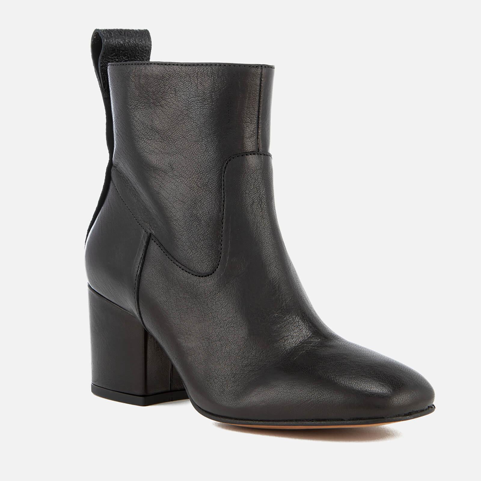 H by Hudson April Leather Heeled Ankle Boots in Black - Lyst