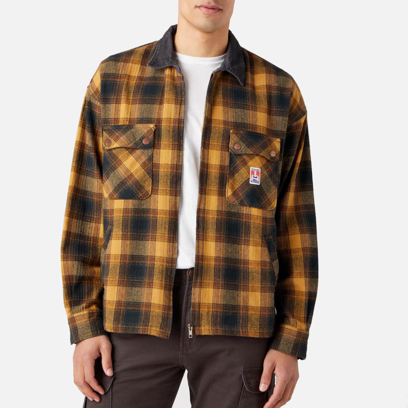 Wrangler Checked Cotton-twill Jacket in Brown for Men | Lyst