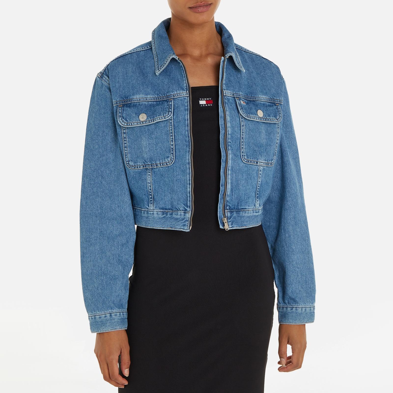 Tommy Hilfiger Claire Cropped Denim Jacket in Blue | Lyst