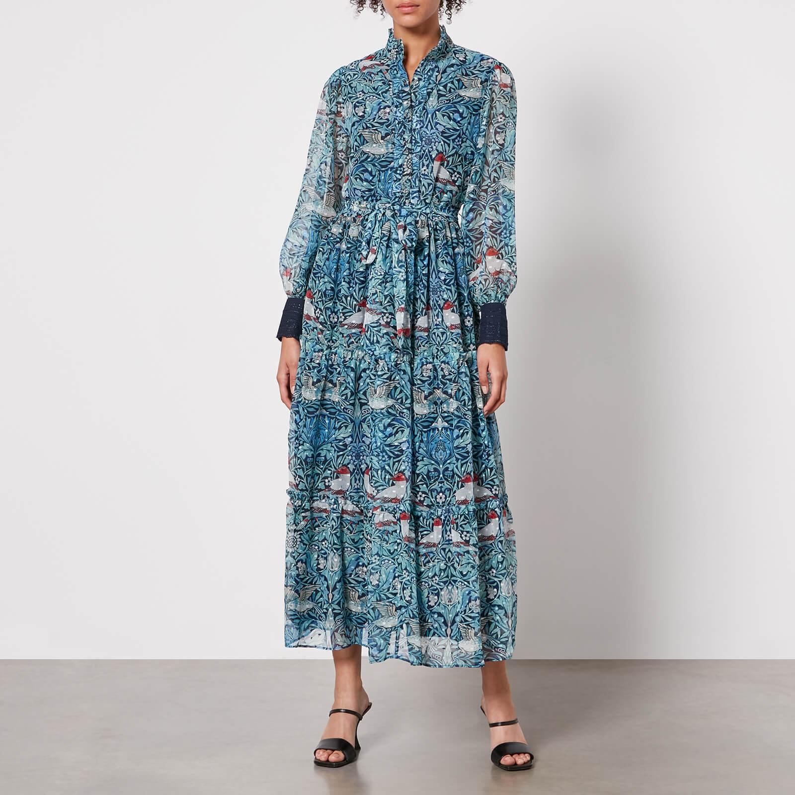 Hope & Ivy X William Morris Emery Chiffon Maxi Dress in Blue | Lyst