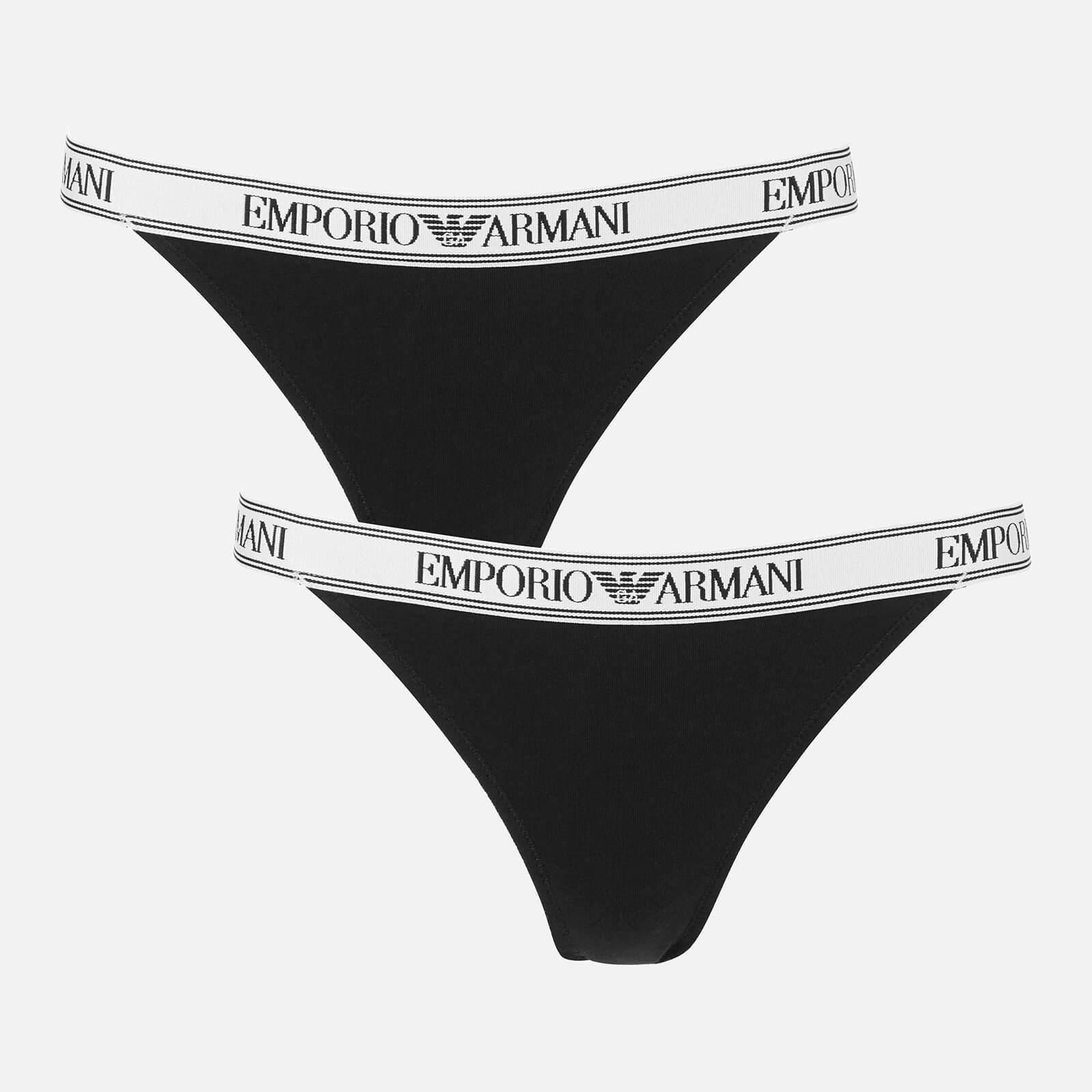 Emporio Armani Iconic Logoband Bi-pack T-thong in Black | Lyst Emporio Armani Iconic Logoband Bi-pack T-thong in Black | Lyst