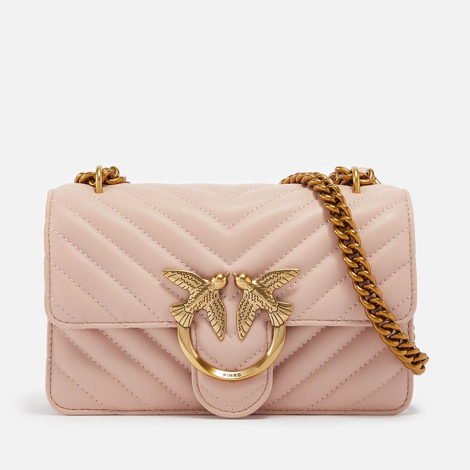 Pinko Love One Mini Dc Quilted Leather Shoulder Bag in Pink | Lyst UK