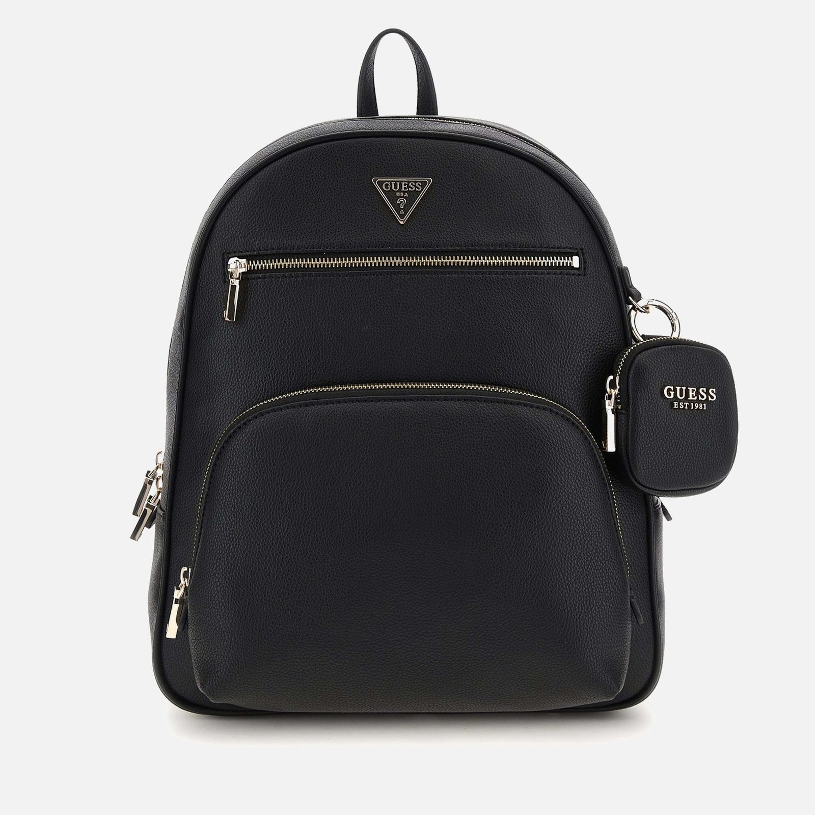 Guess Powerplay Grained-effect Faux Leather Backpack in Black | Lyst