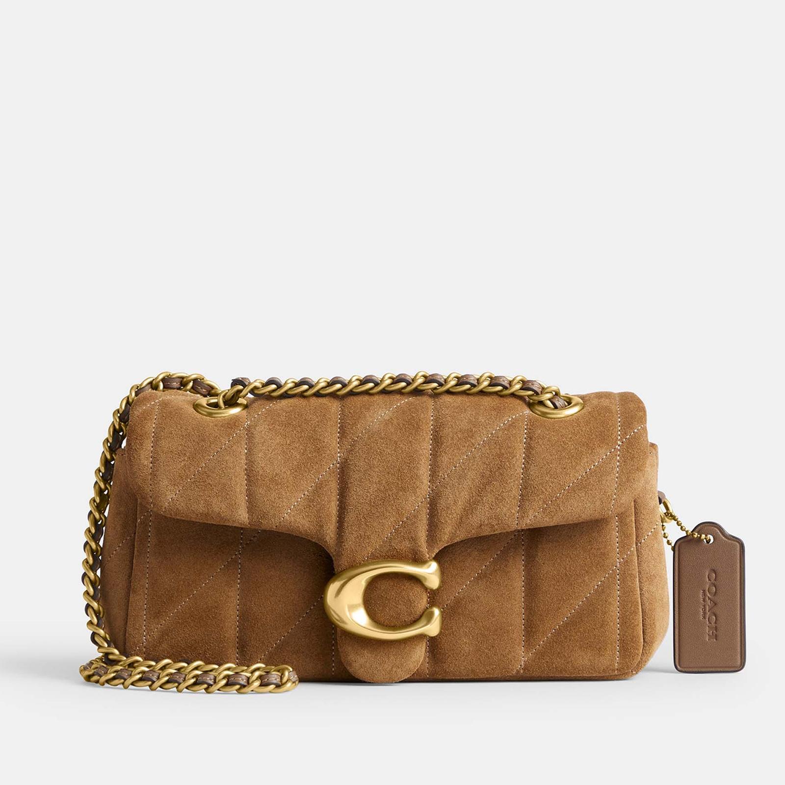 COACH Quilted Suede Tabby 20 Shoulder Bag in Brown | Lyst