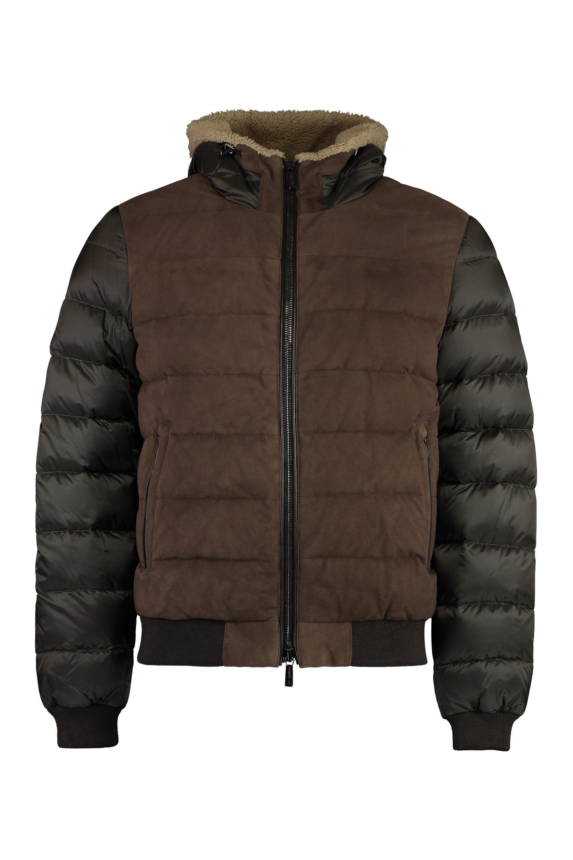 Moorer Peter Hooded Down Jacket in Brown for Men | Lyst