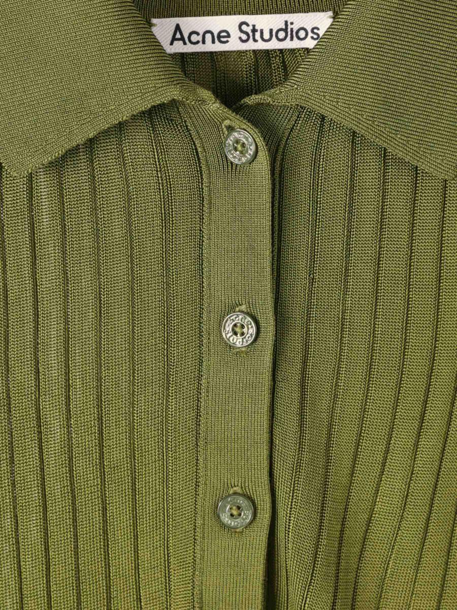 Acne Studios Ribbed Knit Polo in Green | Lyst Acne Studios Ribbed Knit Polo in Green | Lyst