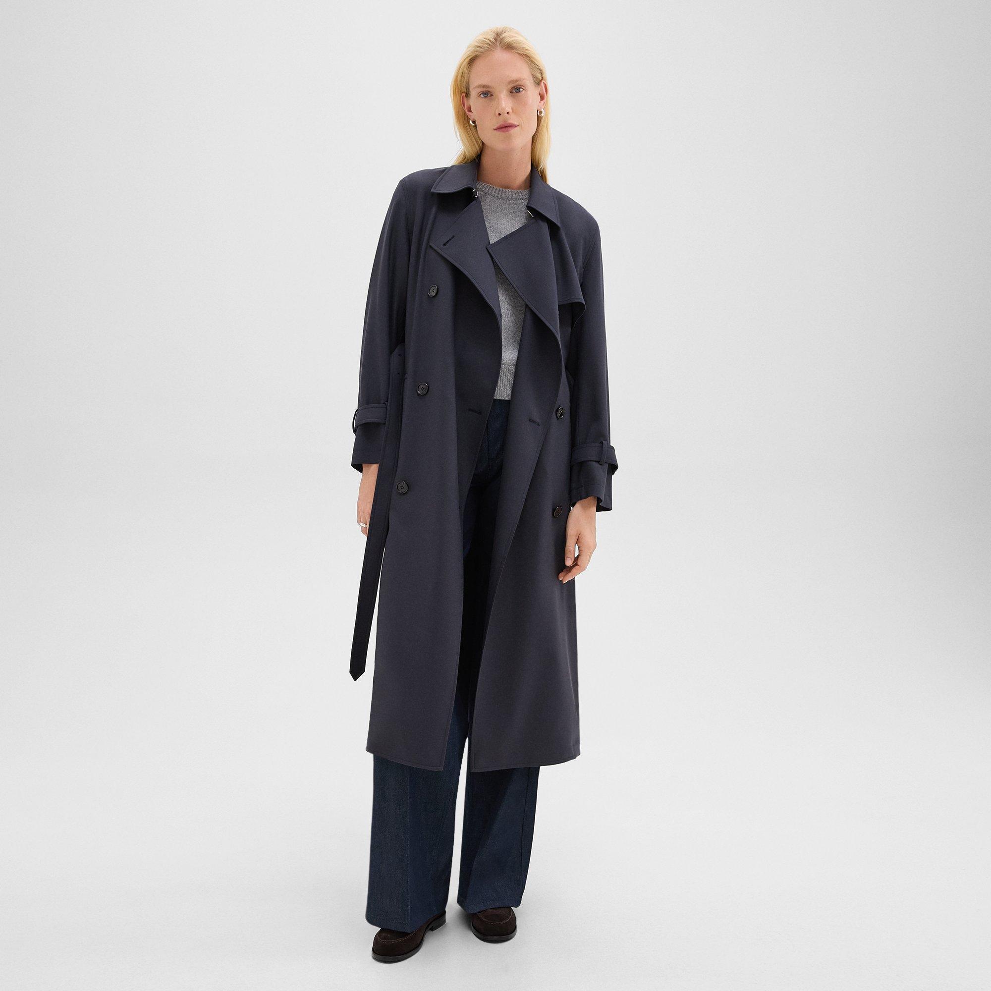 Theory Relaxed Trench Coat in Blue | Lyst