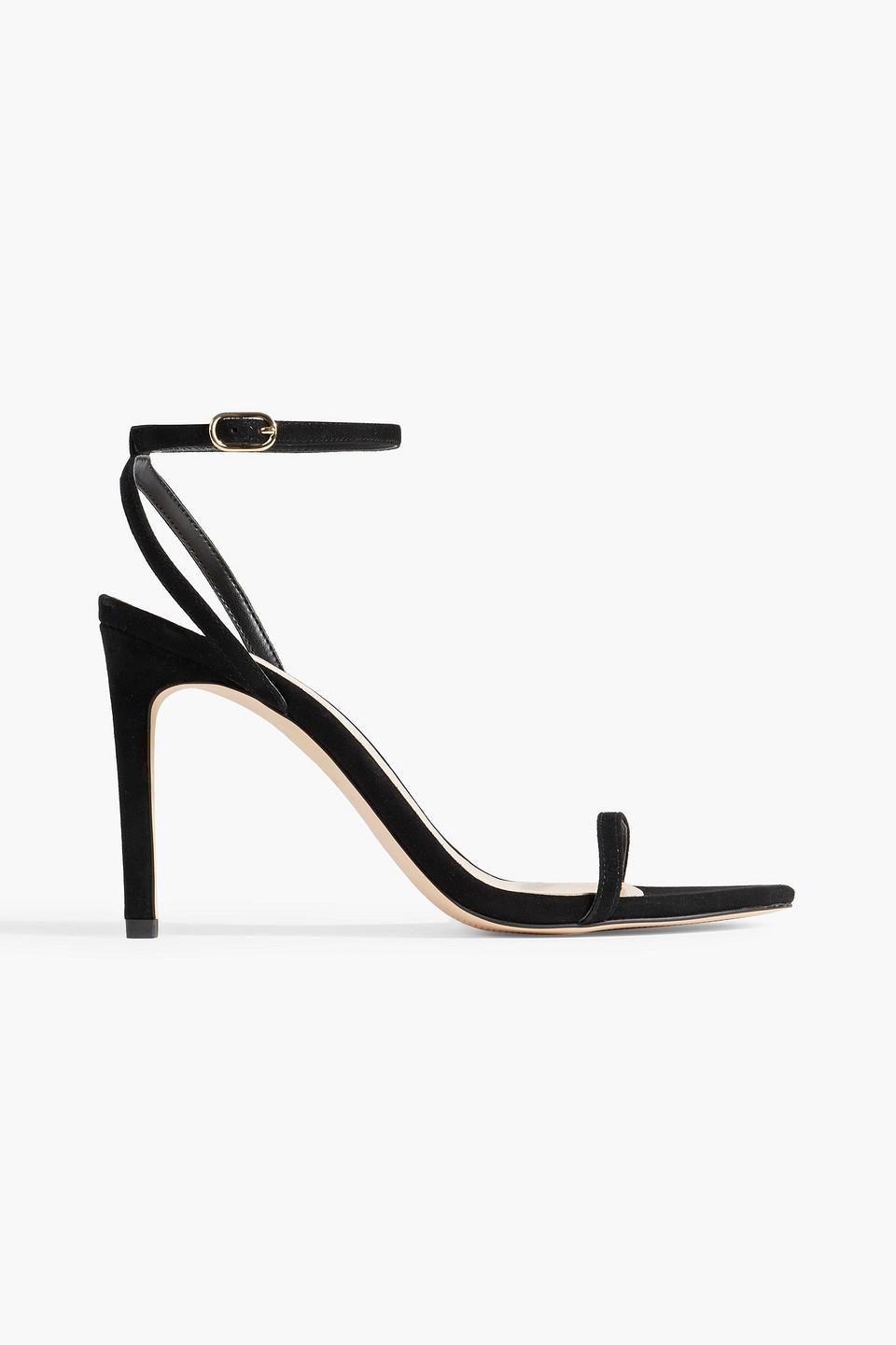 Stuart Weitzman Dancer 95 Suede Sandals in White | Lyst